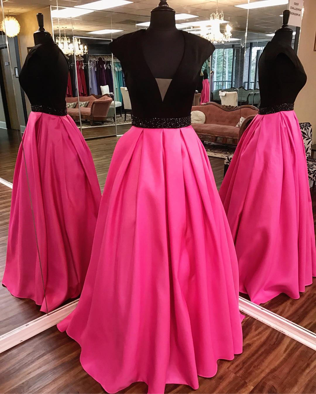 Prom Dresses,two Colors Empire Satin Prom Dresses 2017,cap Sleeves ...